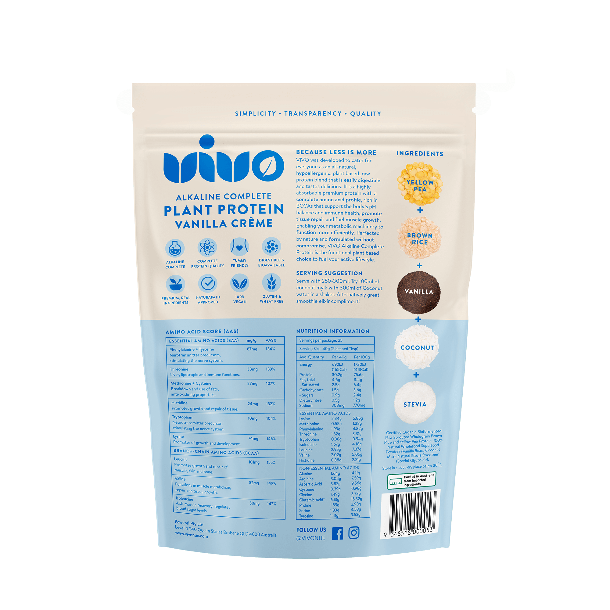 VIVO Nue | Premium plant-based protein | FREE Shipping over $150